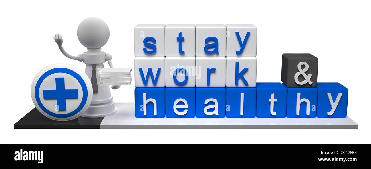 stay work and healthy cube with chess business figure with healthy ...