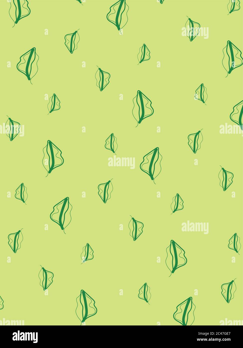 Abstract yellow background with green leaf-like pattern Stock Vector ...