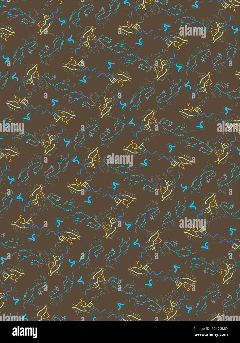 Abstract brown background with linear plant-like pattern Stock Vector ...