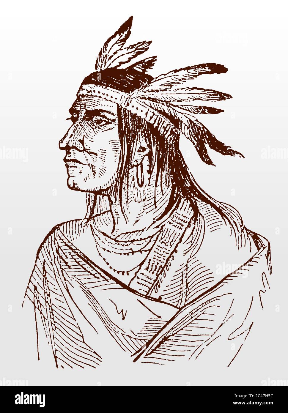 Shawnee chief tecumseh Stock Vector Images - Alamy