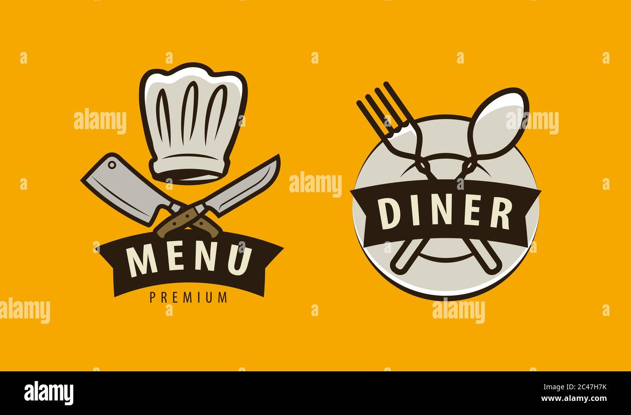 Diner, cooking logo or label. Menu design for cafe and restaurant Stock ...
