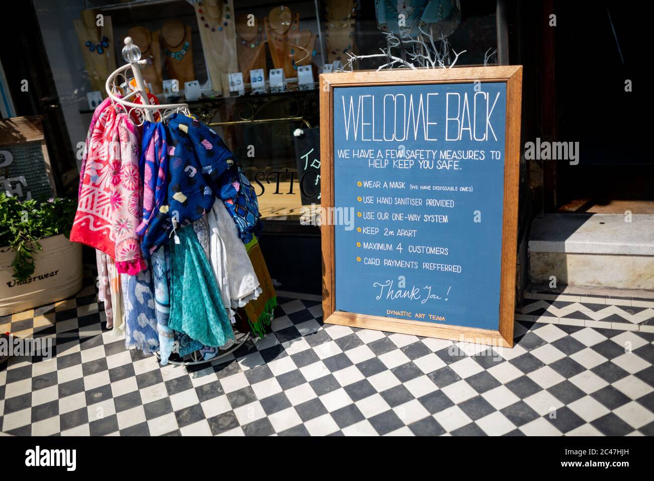Sign at a shop showing guidance and rules for Coronavirus, UK Stock ...
