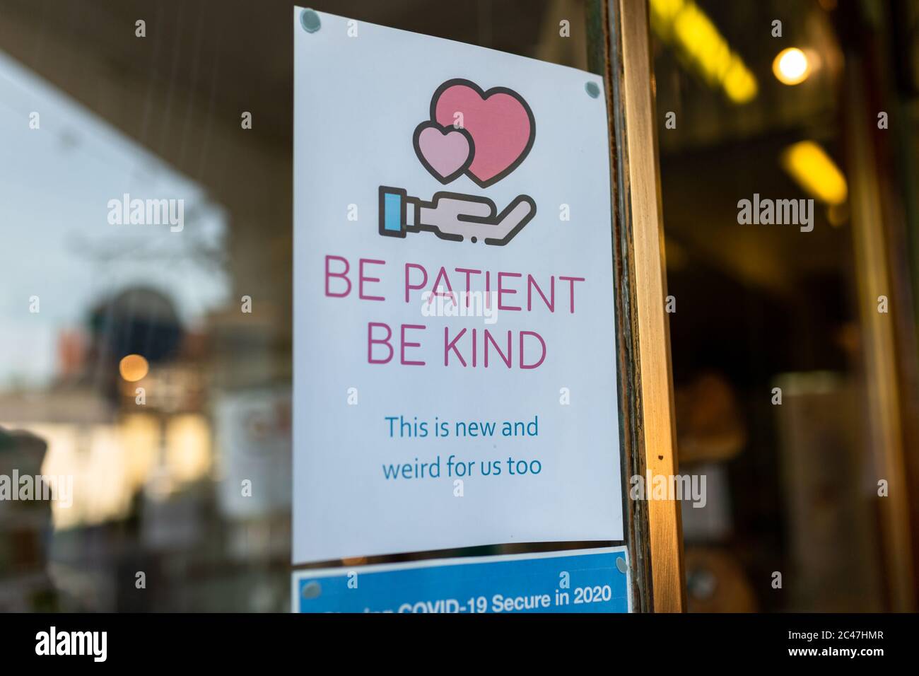 Sign at a shop showing guidance and rules for Coronavirus, UK Stock ...