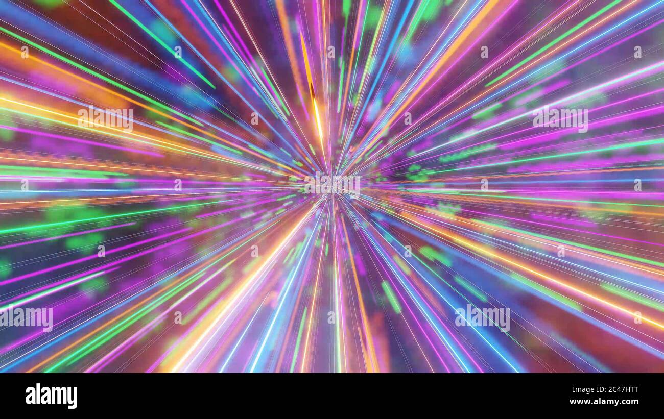3D rendering abstract futuristic background with rainbow laser lights ...