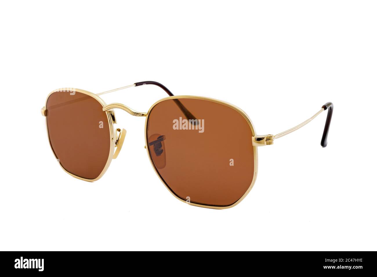 Green rectangular sunglasses with round bottom clear lenses and thin ...