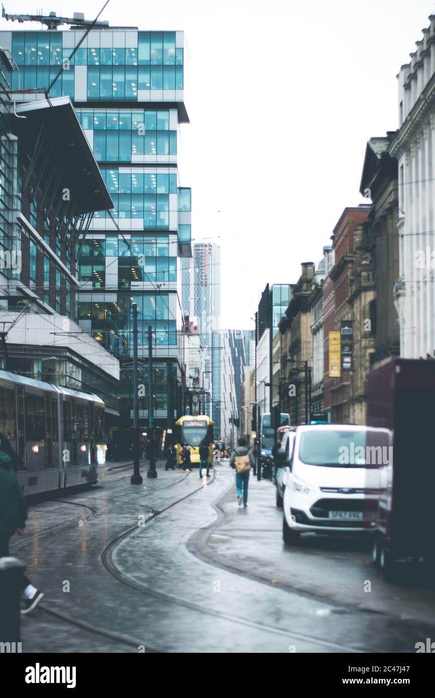 MANCHESTER, UNITED KINGDOM - Dec 08, 2018: Views of the streets of ...
