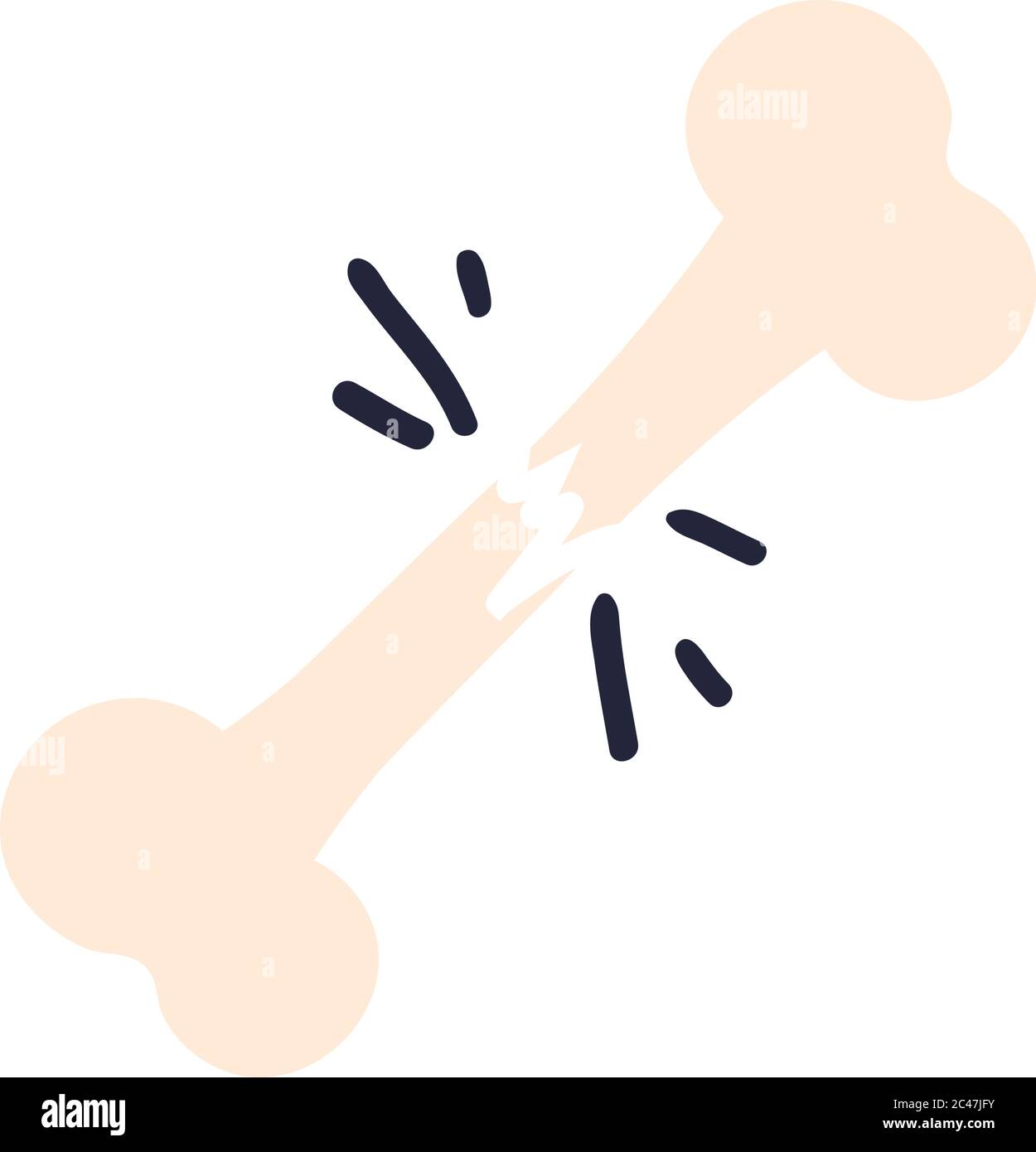 Broken bone flat style icon design of Medical care health and emergency ...