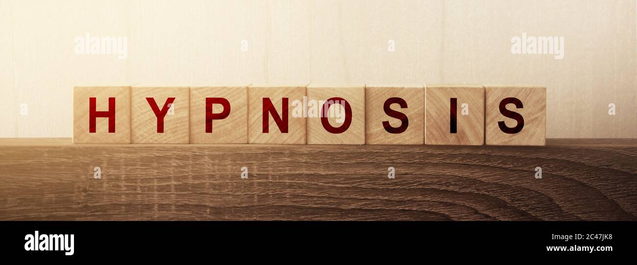 Hypnosis Word Written In Wooden Cubes. Psychological mental health ...