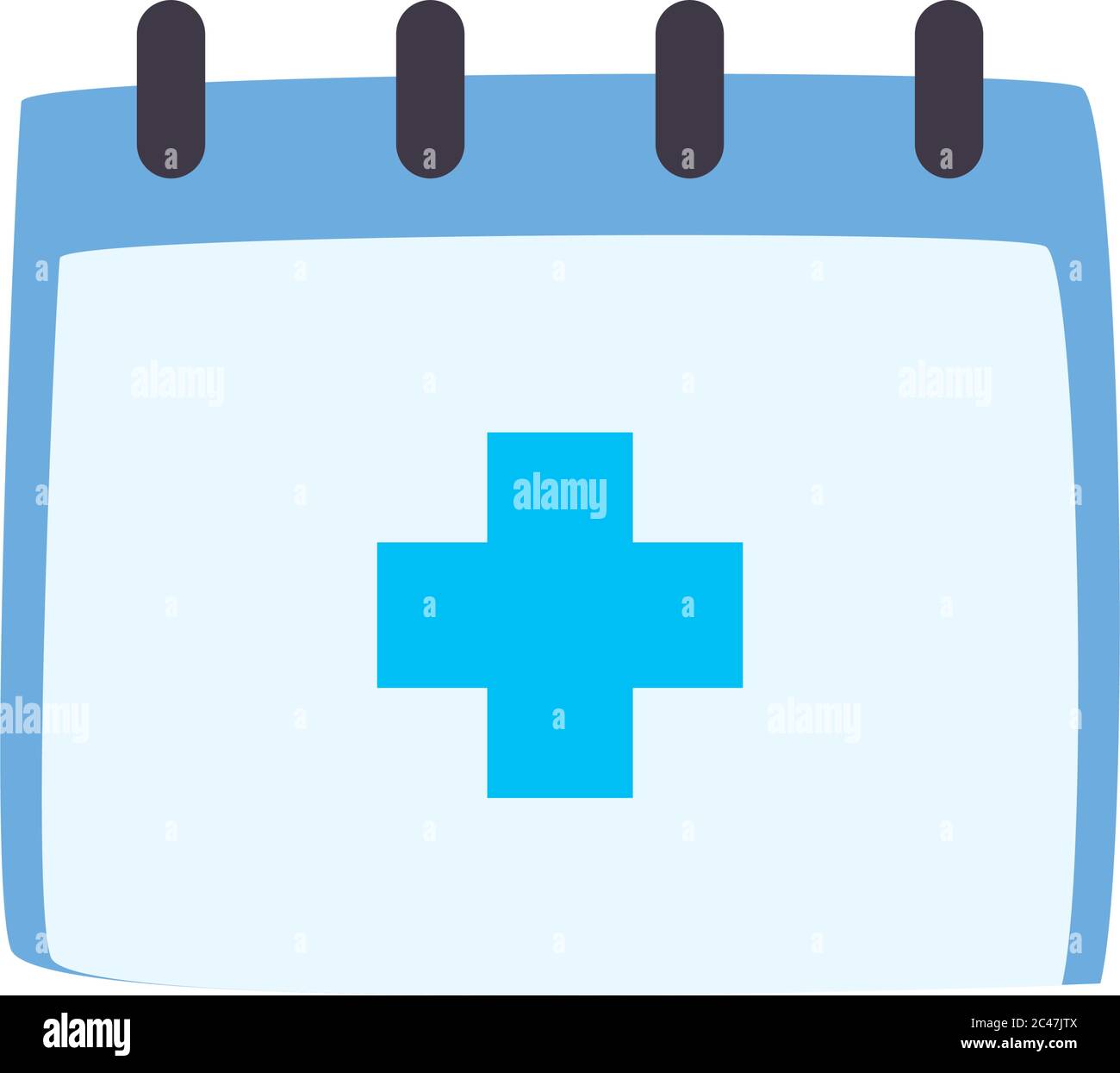 Cross inside calendar flat style icon design of Medical care health and ...