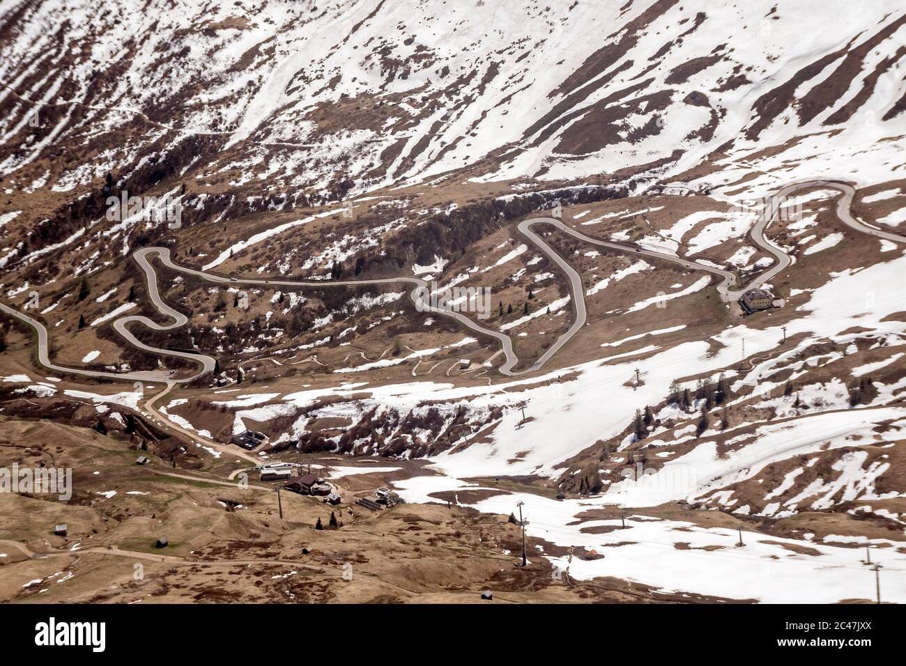 View of the Dolimites from Funivia-Seilbahn Sass Pordoi Cable Car and ...