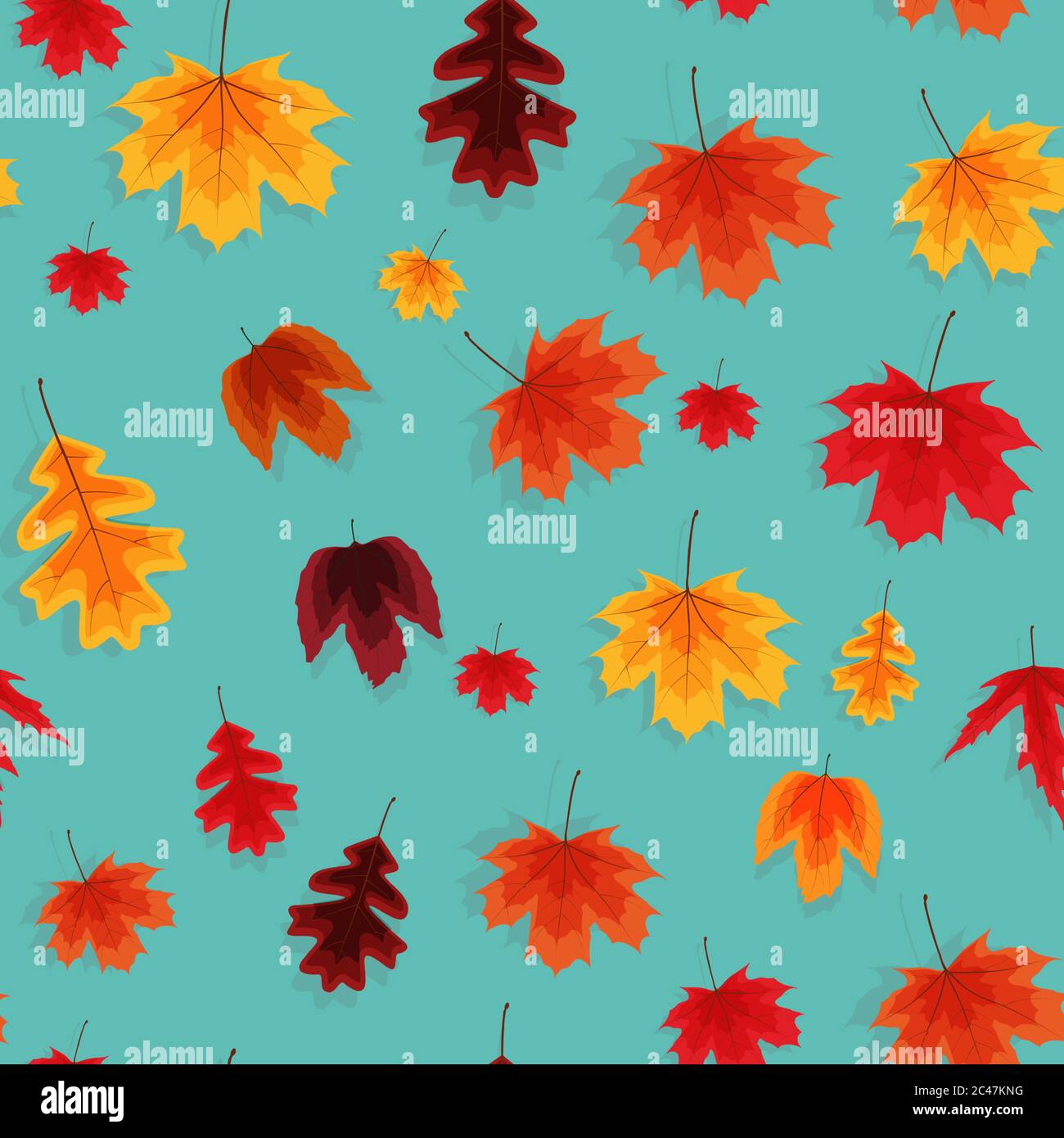 Autumn Leaves Seamless Pattern Background Vector Illustration Stock ...