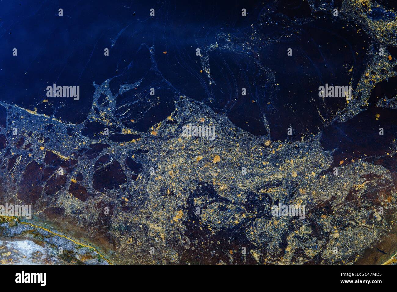 Top view of polluted water at Rio Tinto mining park in Spain Stock ...
