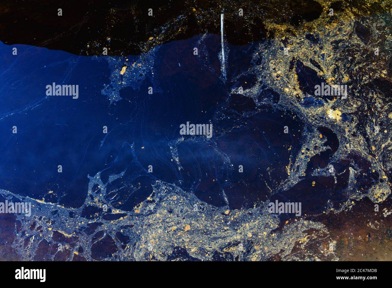 Top view of polluted water at Rio Tinto mining park in Spain Stock ...
