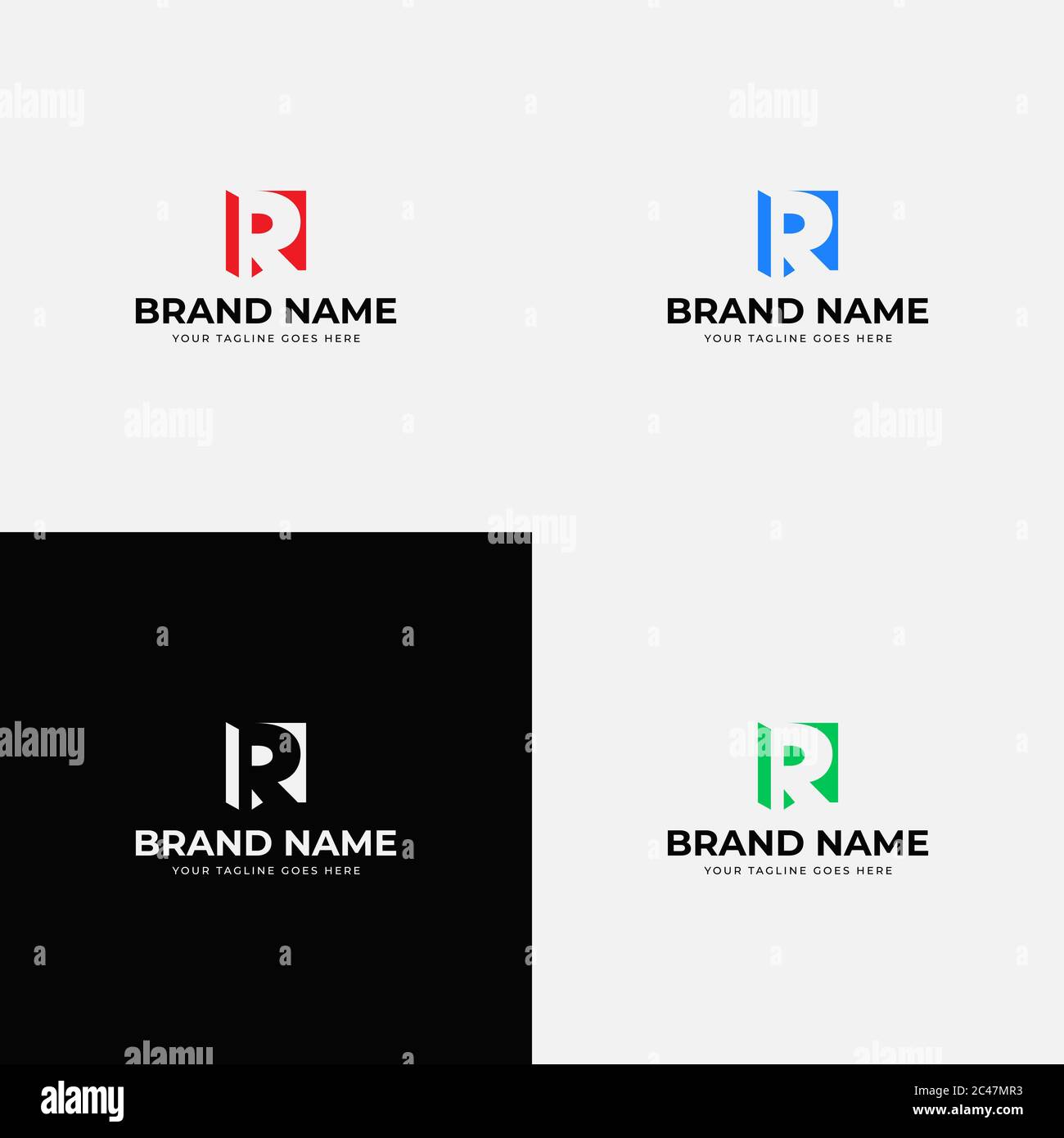 Negative Space Isolated Trendy Creative Modern Letter r Logo Design ...