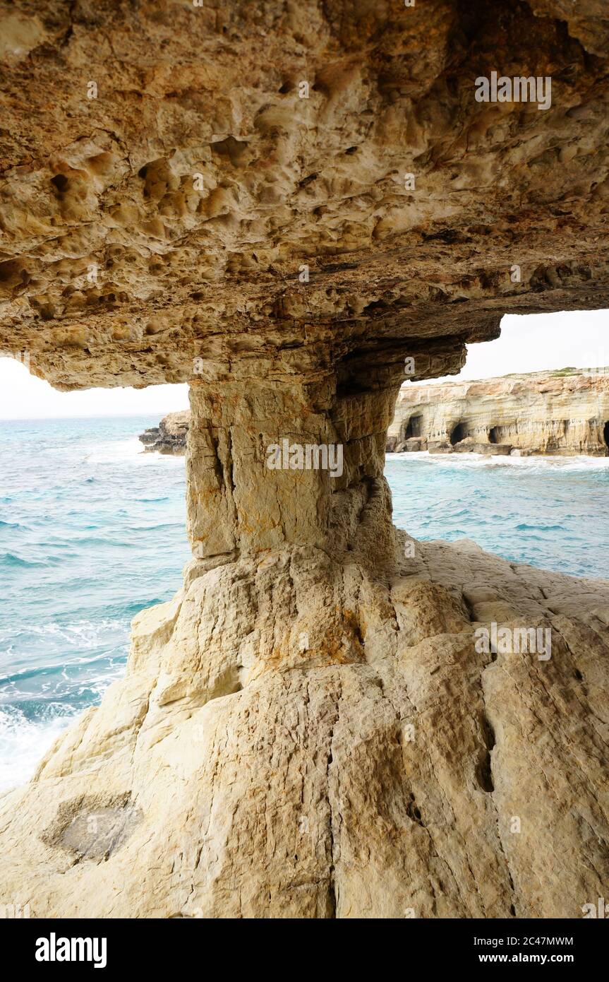 Beautiful sea Caves during daytime in Ayia, Cyprus Stock Photo - Alamy