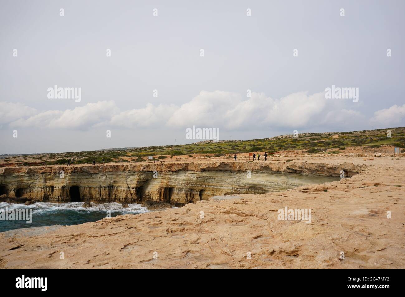 Beautiful seashore and a cliff in Cyprus Stock Photo - Alamy