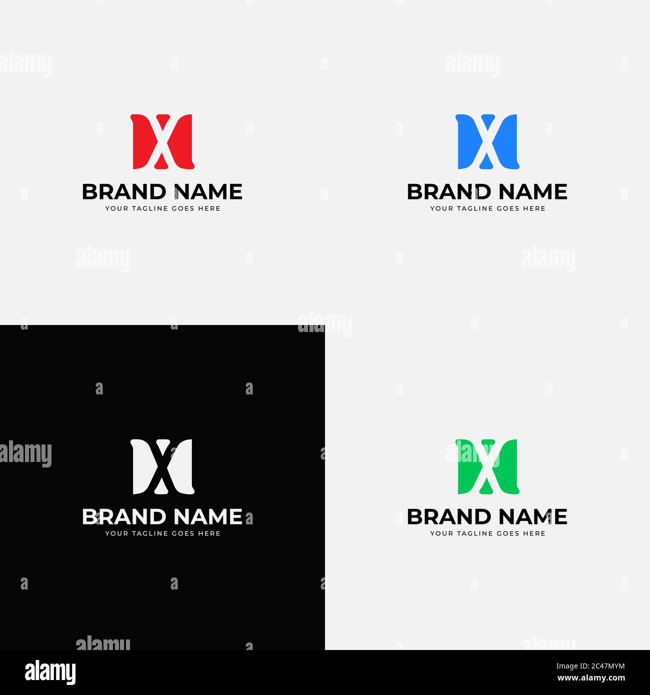 Modern negative space initial x letter logo design vector template ...