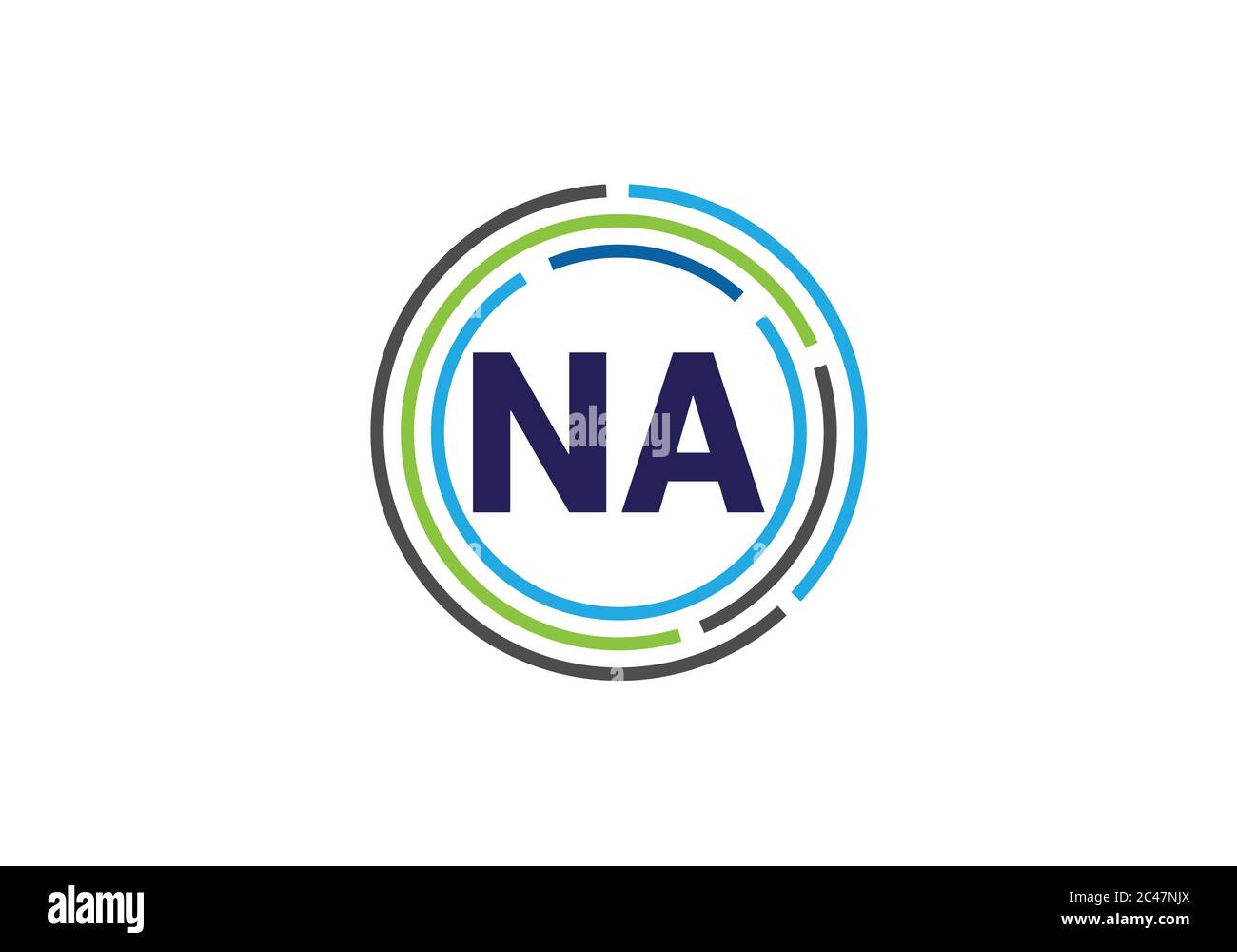 Initial Monogram Letter N A Logo Design Vector Template. N A Letter ...