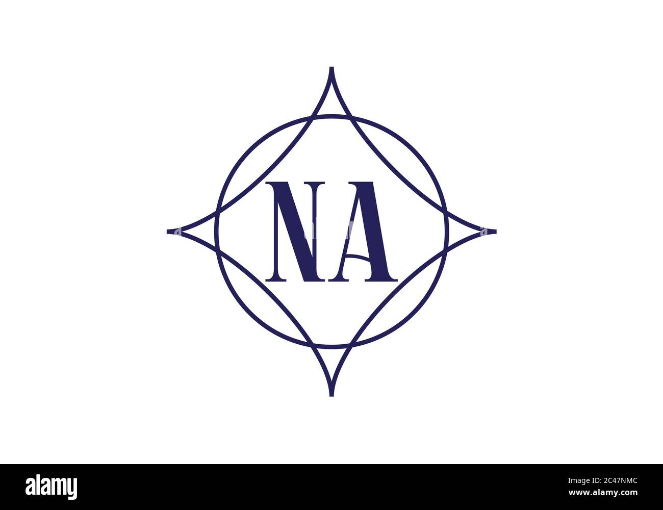 Initial Monogram Letter N A Logo Design Vector Template. N A Letter ...