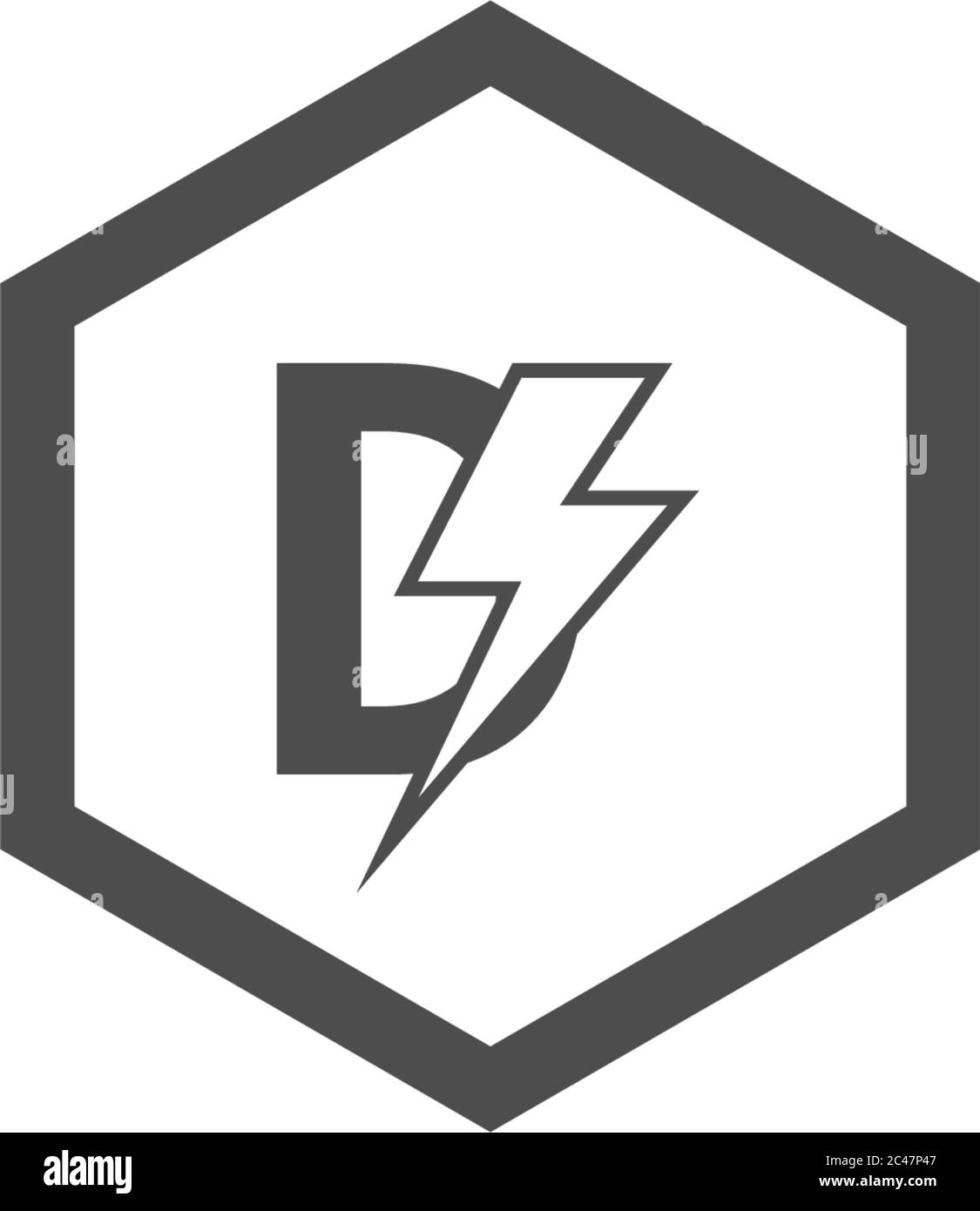 Letter D concept logo design, combination with lightning icon, in black color Stock Vector Image ...