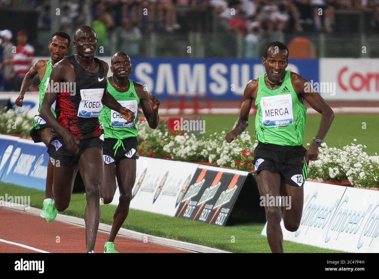 Deriba Merga and Paul Kipsiele Koech During the Diamond League 2011 on ...