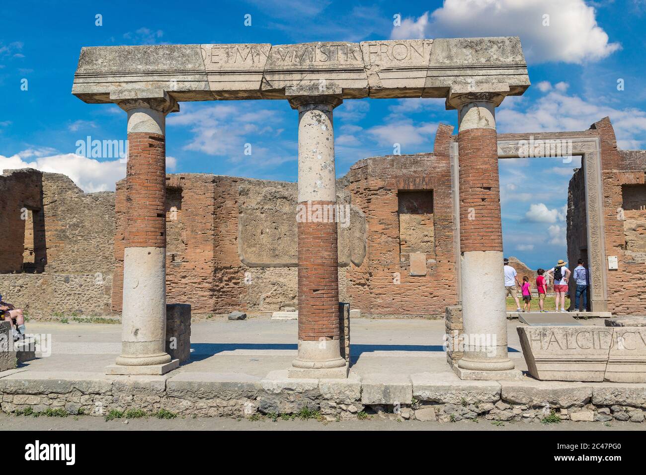 Pompeii city destroyed in 79BC by the eruption of volcano Vesuvius ...
