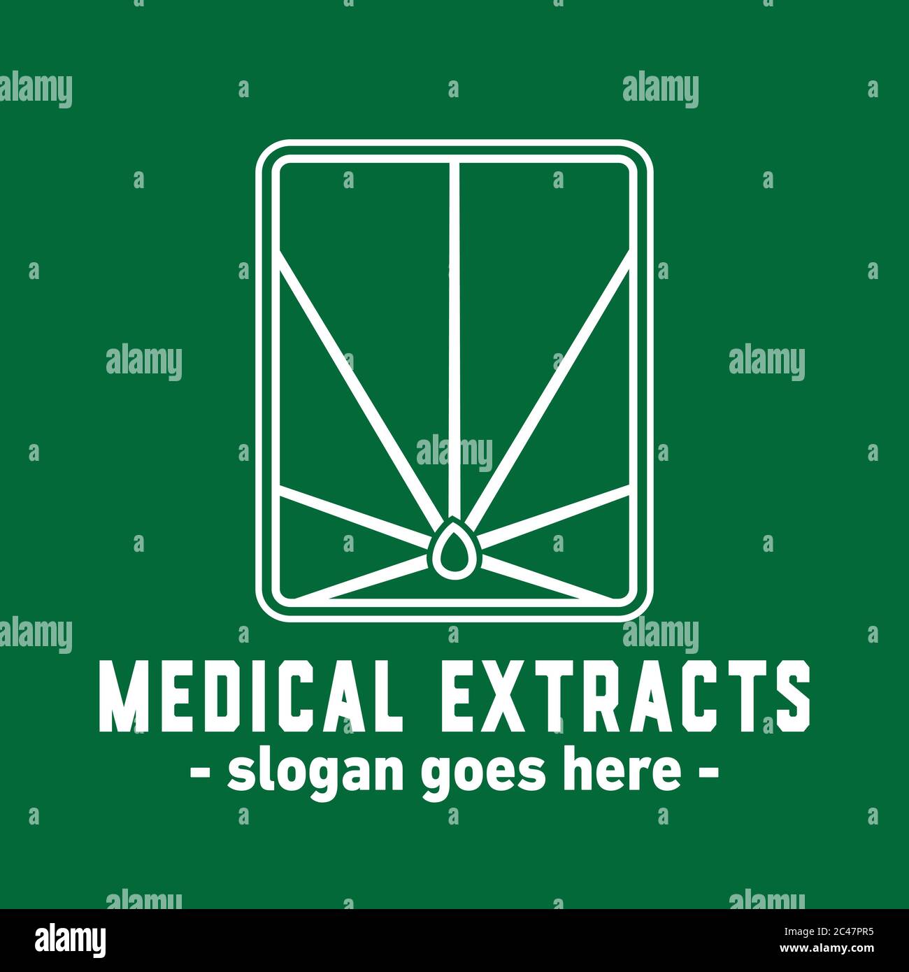 Medical extracts design logo template. Medicinal marijuana leaf logo ...