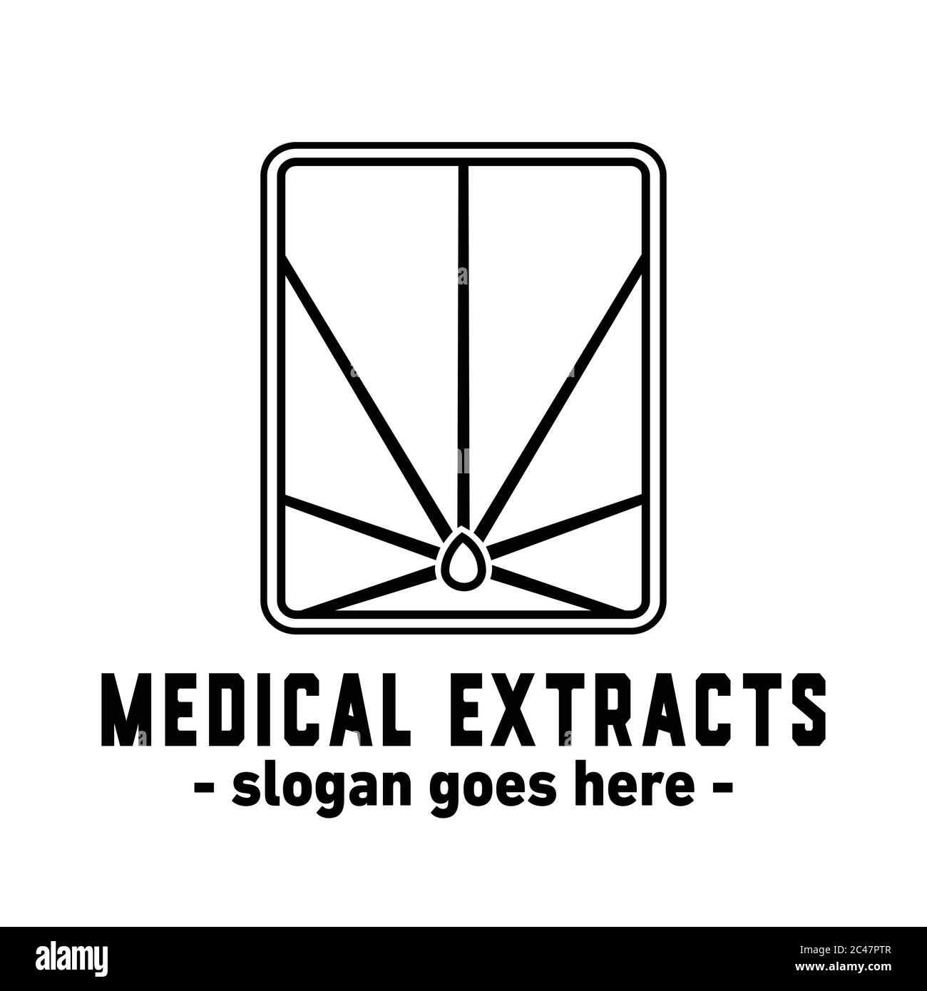 Medical extracts design logo template. Medicinal marijuana leaf logo ...