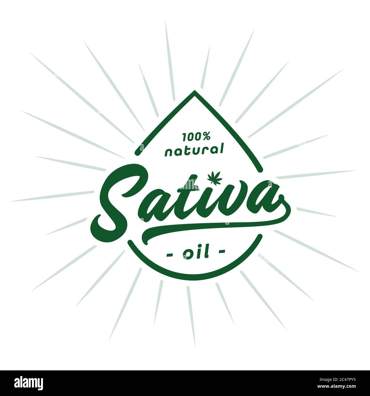 Sativa. Medical oil design template. Vector and illustration Stock ...