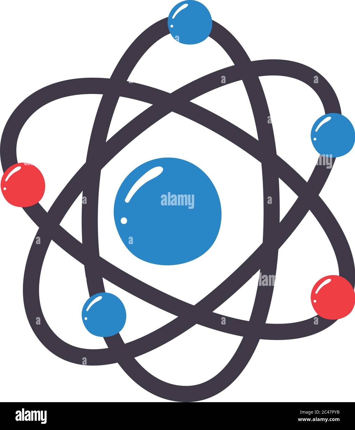 Atom flat style icon design, science chemistry and molecular theme ...