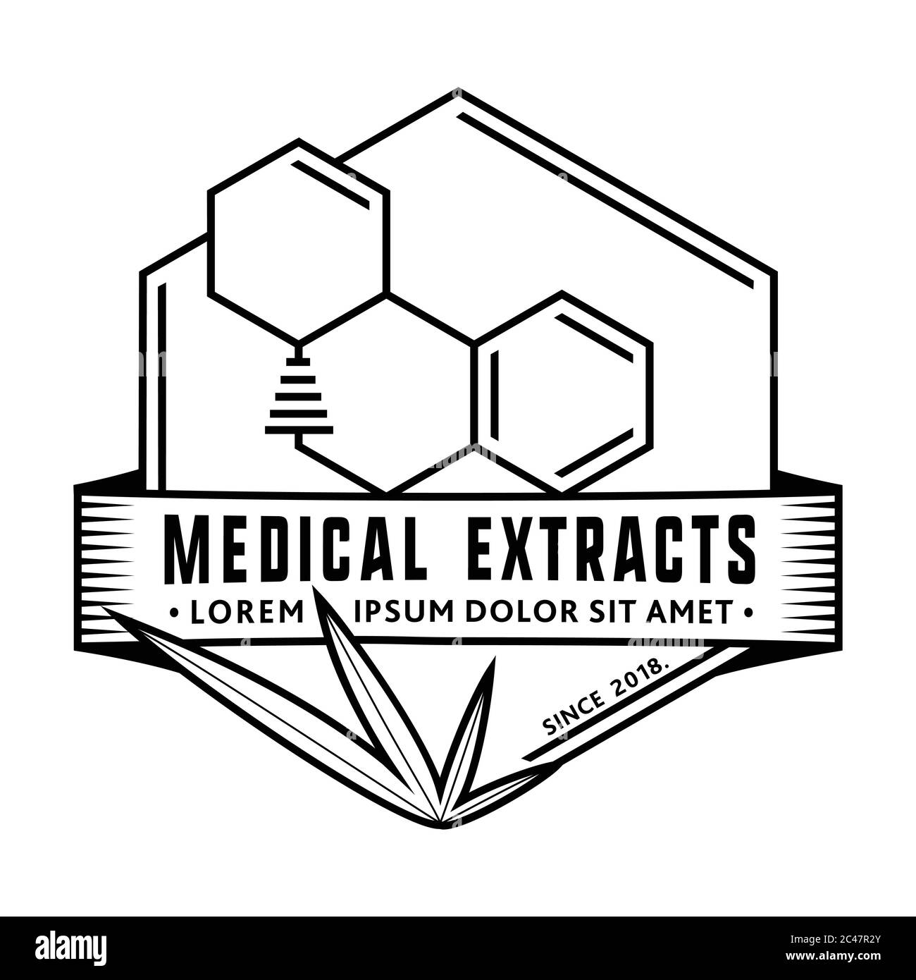 THC molecule / Medical (marijuana, cannabis) extracts. Vector and ...