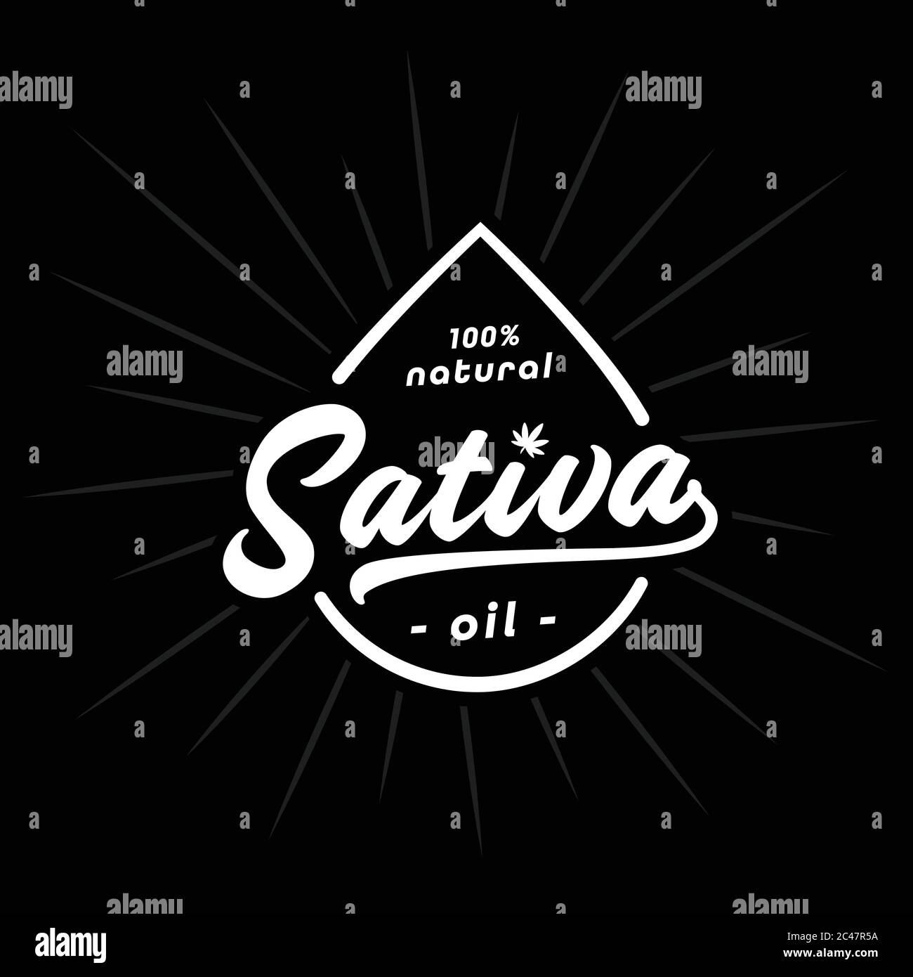 Sativa. Medical oil design template. Vector and illustration Stock ...