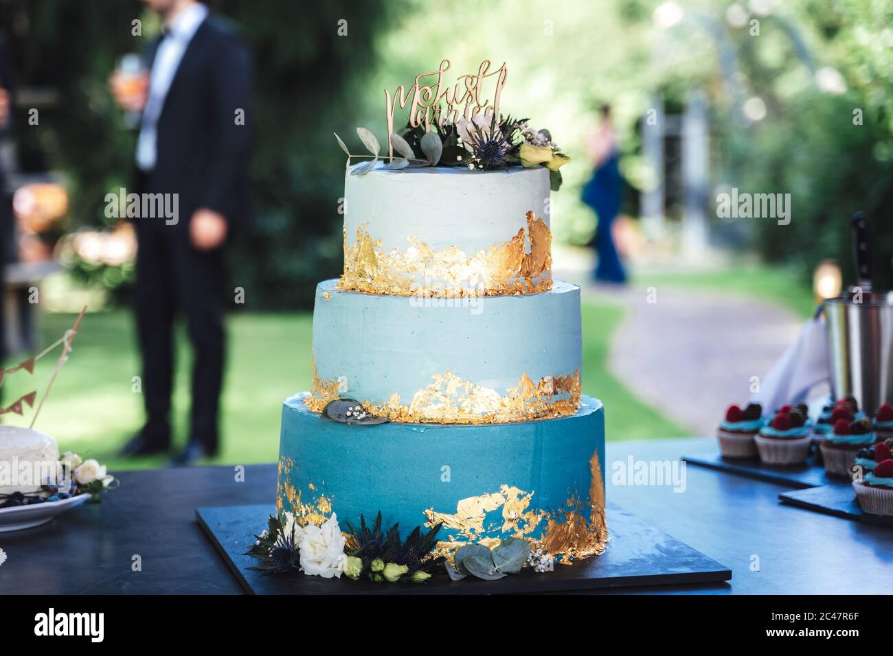 Sky Blue Wedding Cake