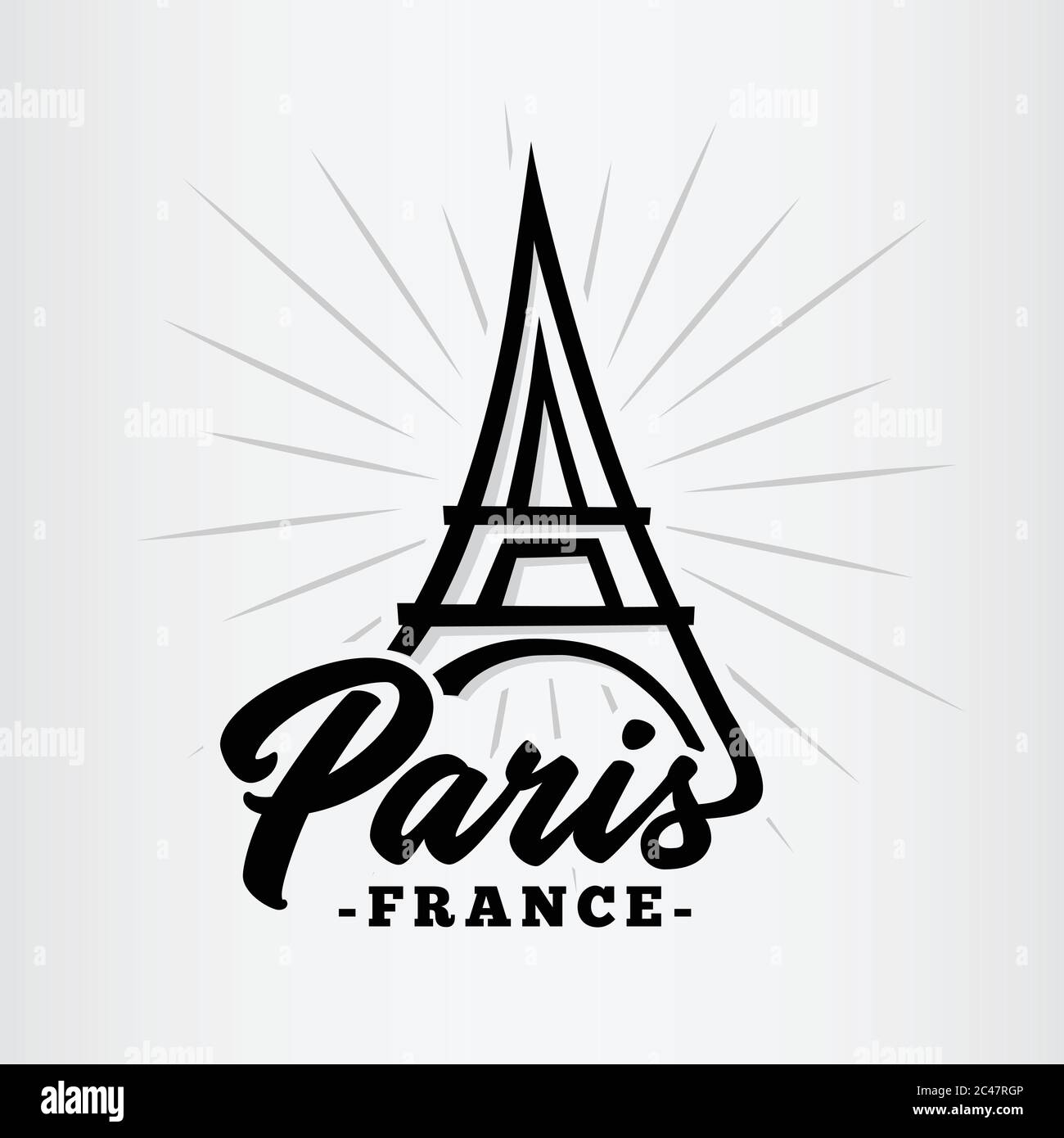 Paris vector and illustration. Eiffel tower in Paris Stock Vector Image ...