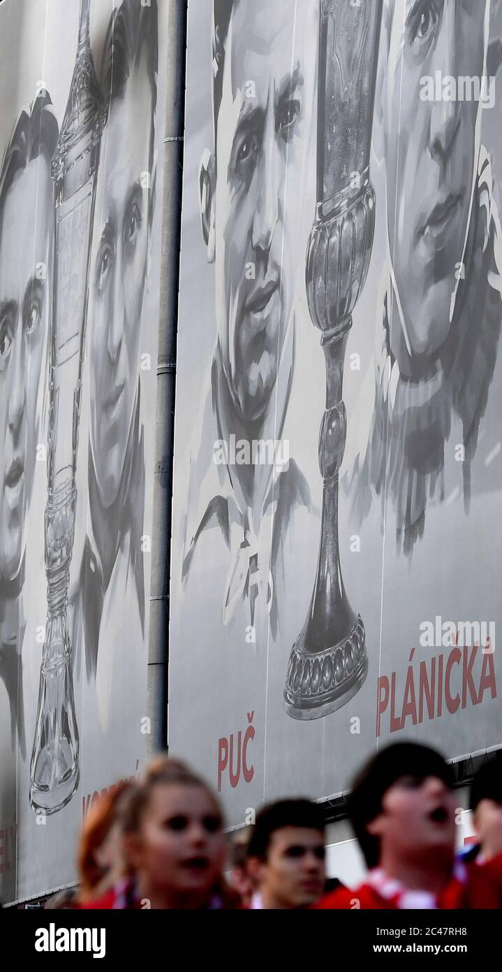 Prague, Czech Republic. 24th June, 2020. Fans of Slavia Prague in ...