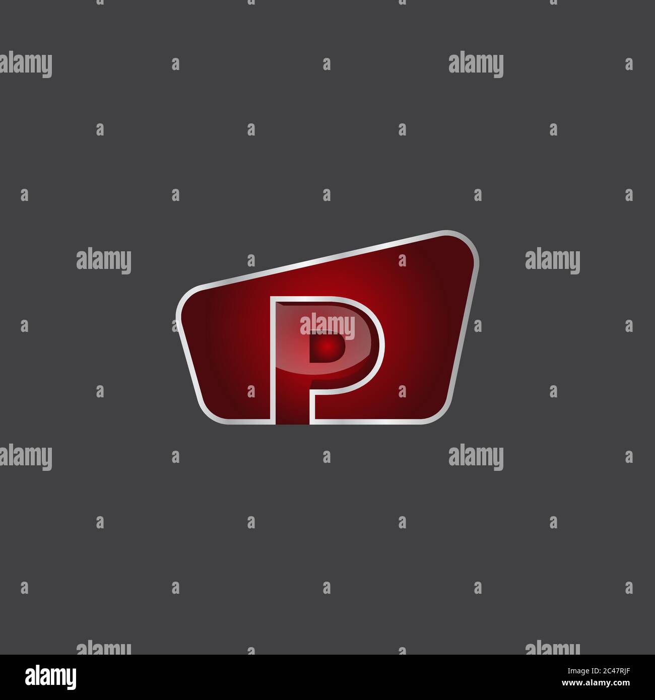 Business corporate initial 3d letter p logo design template vector. Red ...