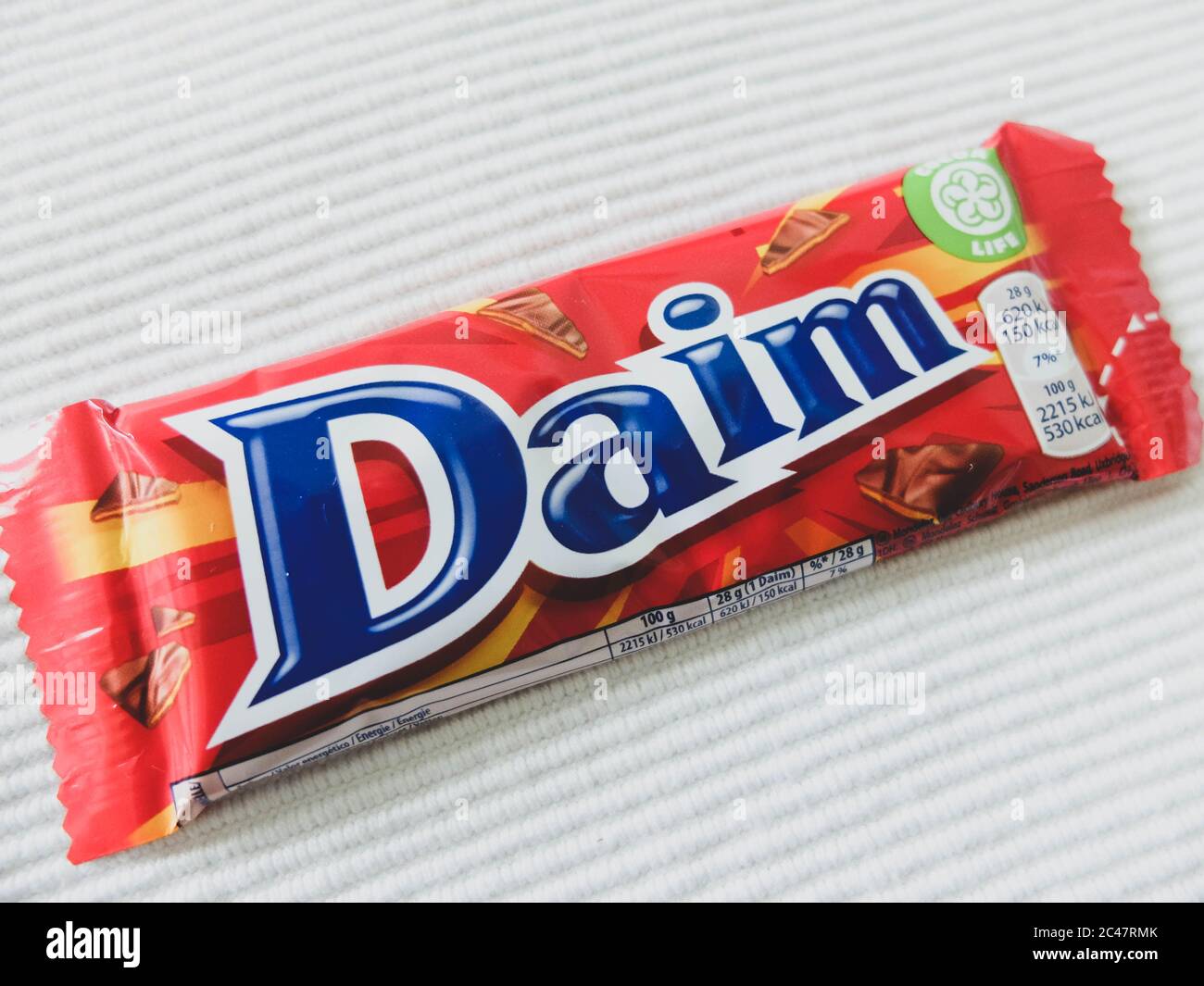 Daim chocolate bar. Daim sweets are candies from Sweden made with milk ...