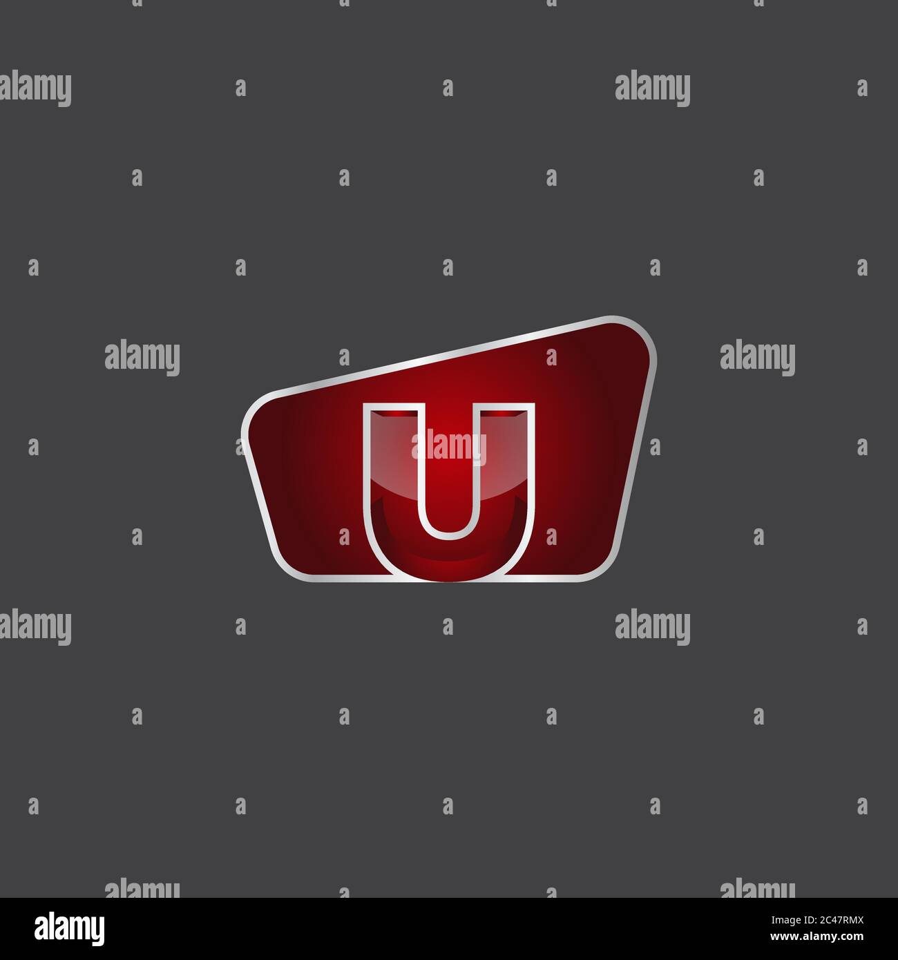 Business corporate initial 3d letter u logo design template vector. Red ...