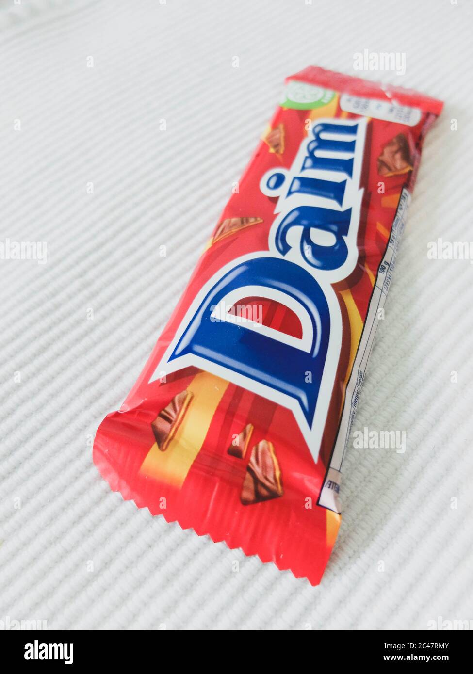 Daim chocolate bar. Daim sweets are candies from Sweden made with milk ...