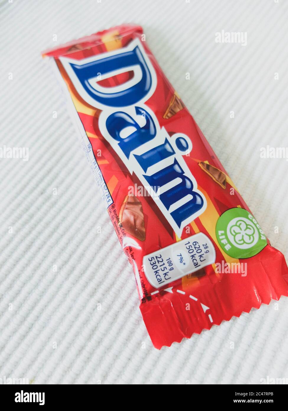 Daim chocolate bar. Daim sweets are candies from Sweden made with milk ...