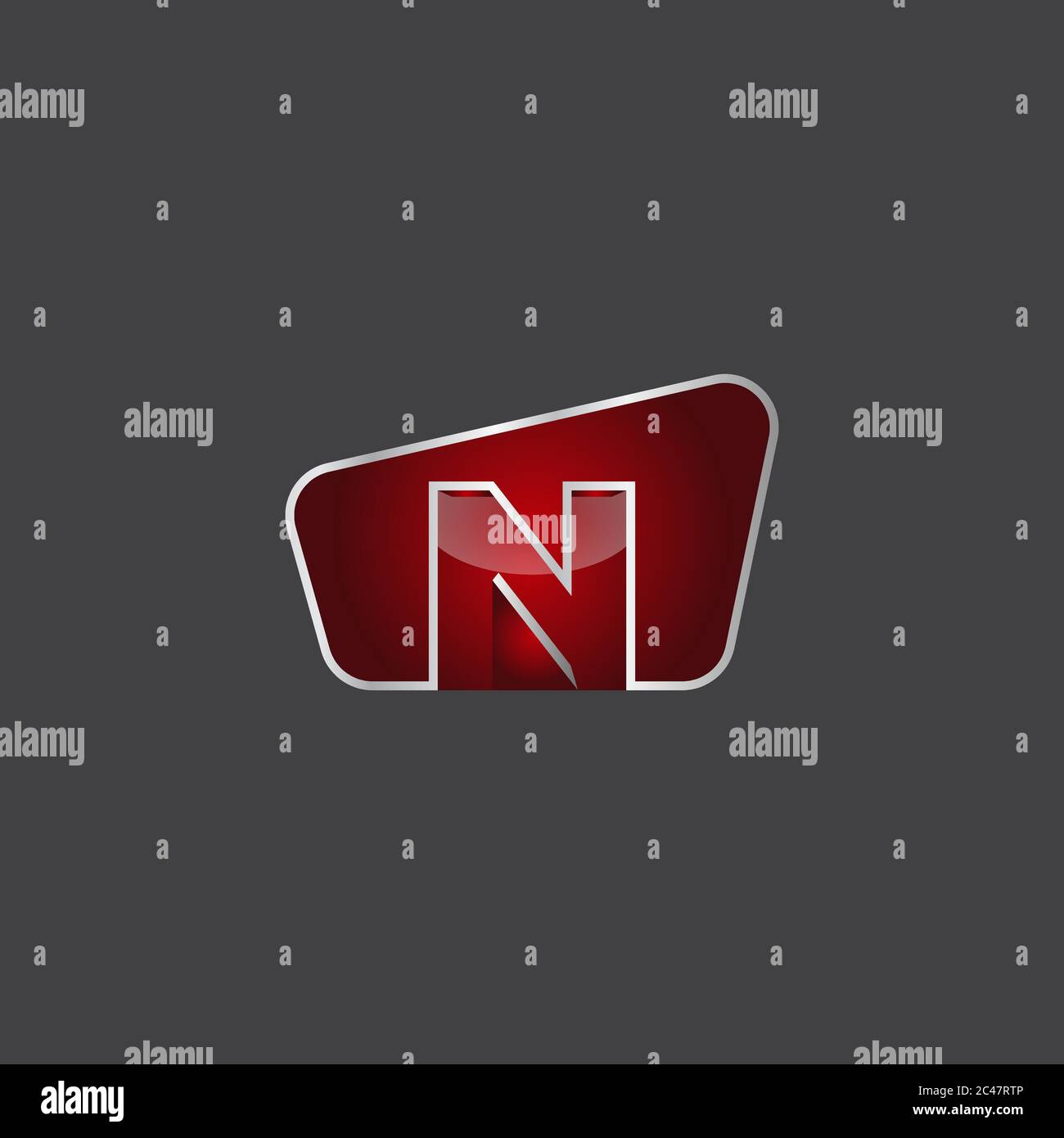 Business corporate initial 3d letter n logo design template vector. Red ...