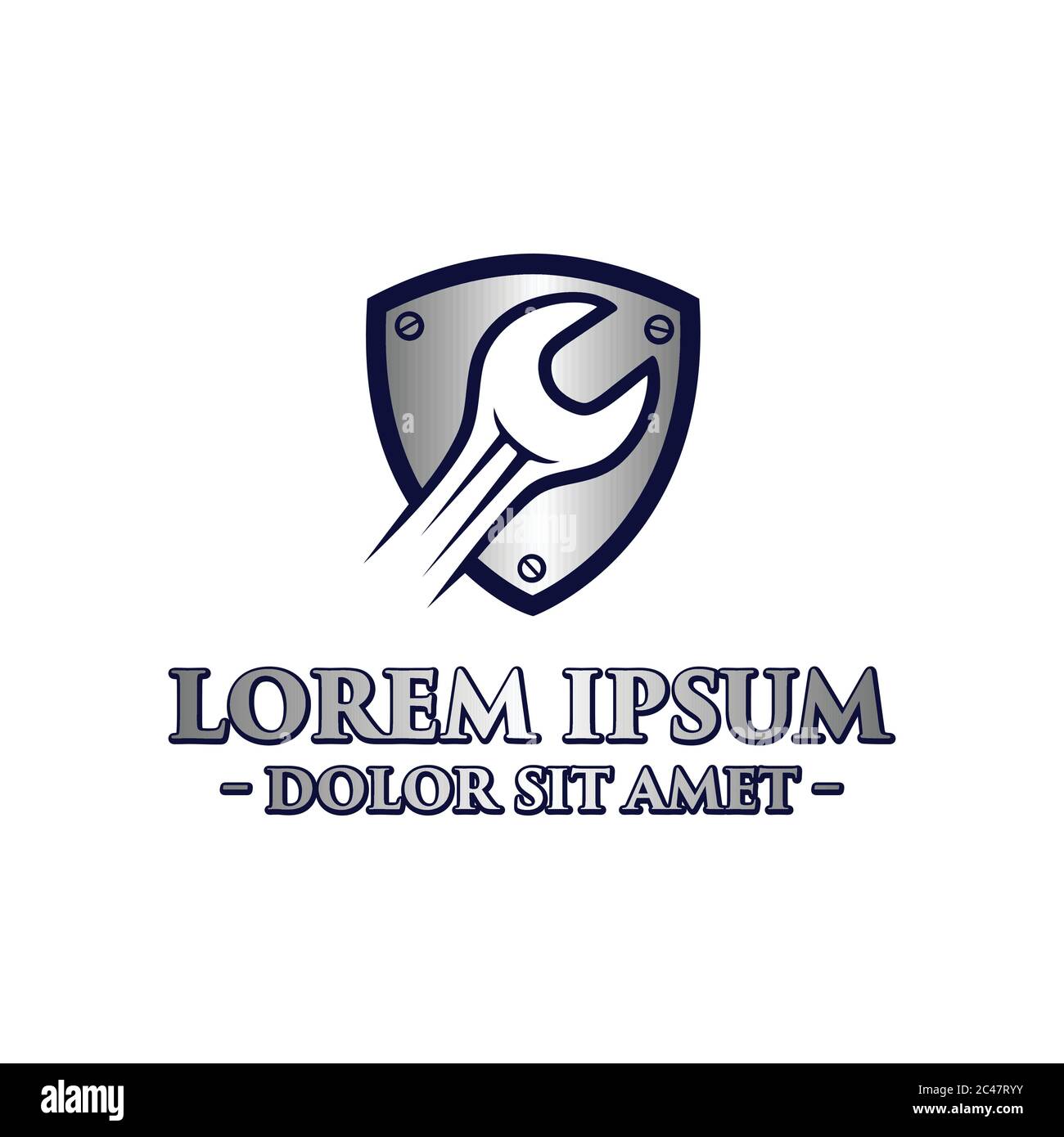 Shield repair logo design template. Vector and illustration Stock ...