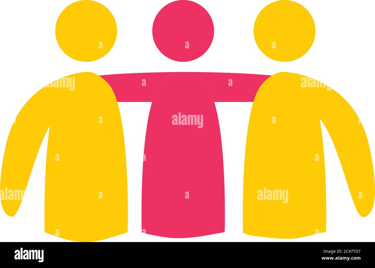 Avatars persons friends hugging flat style icon design of friendship ...