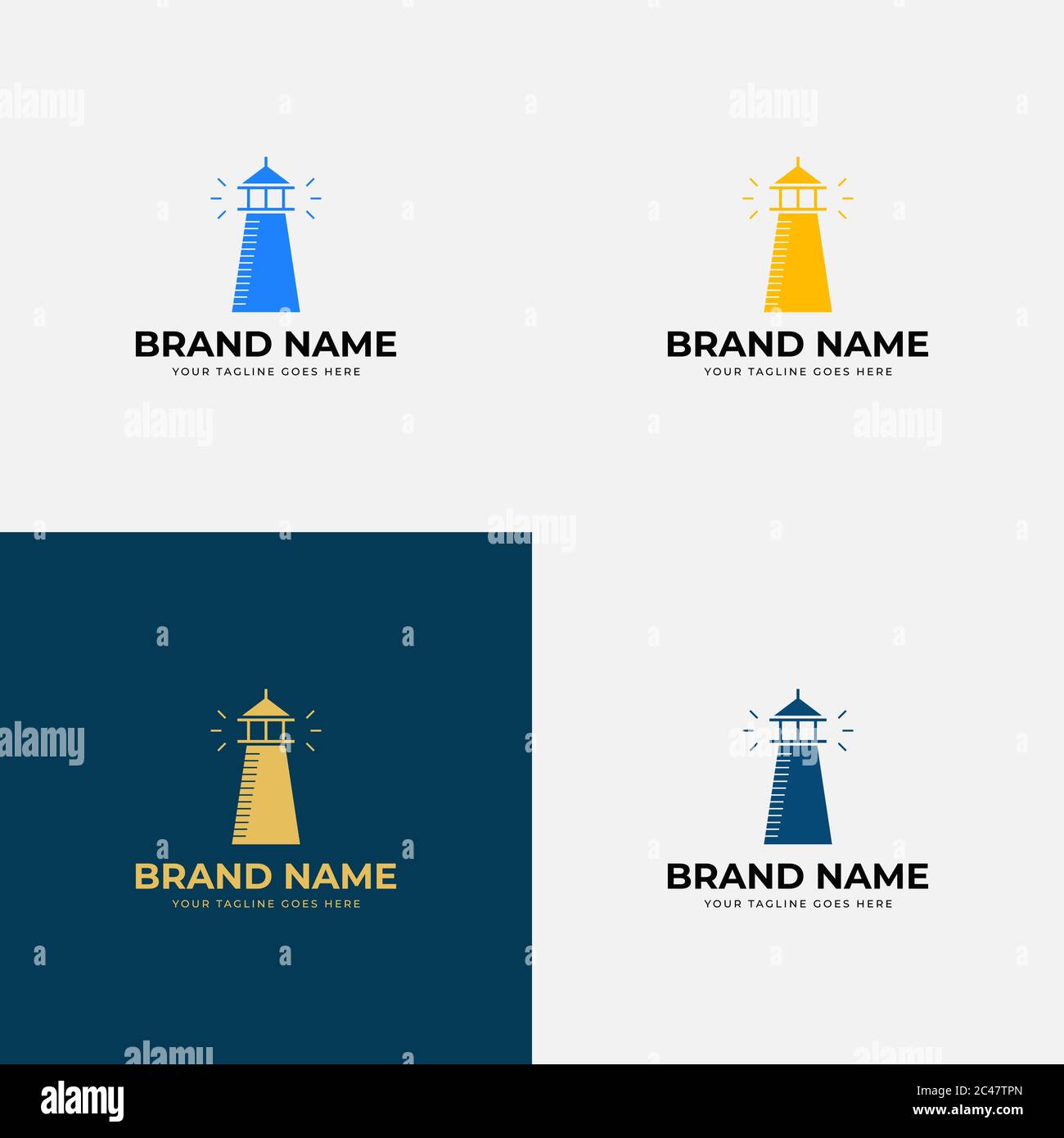 Lighthouse, Beacon logo design template vector illustration. Modern ...