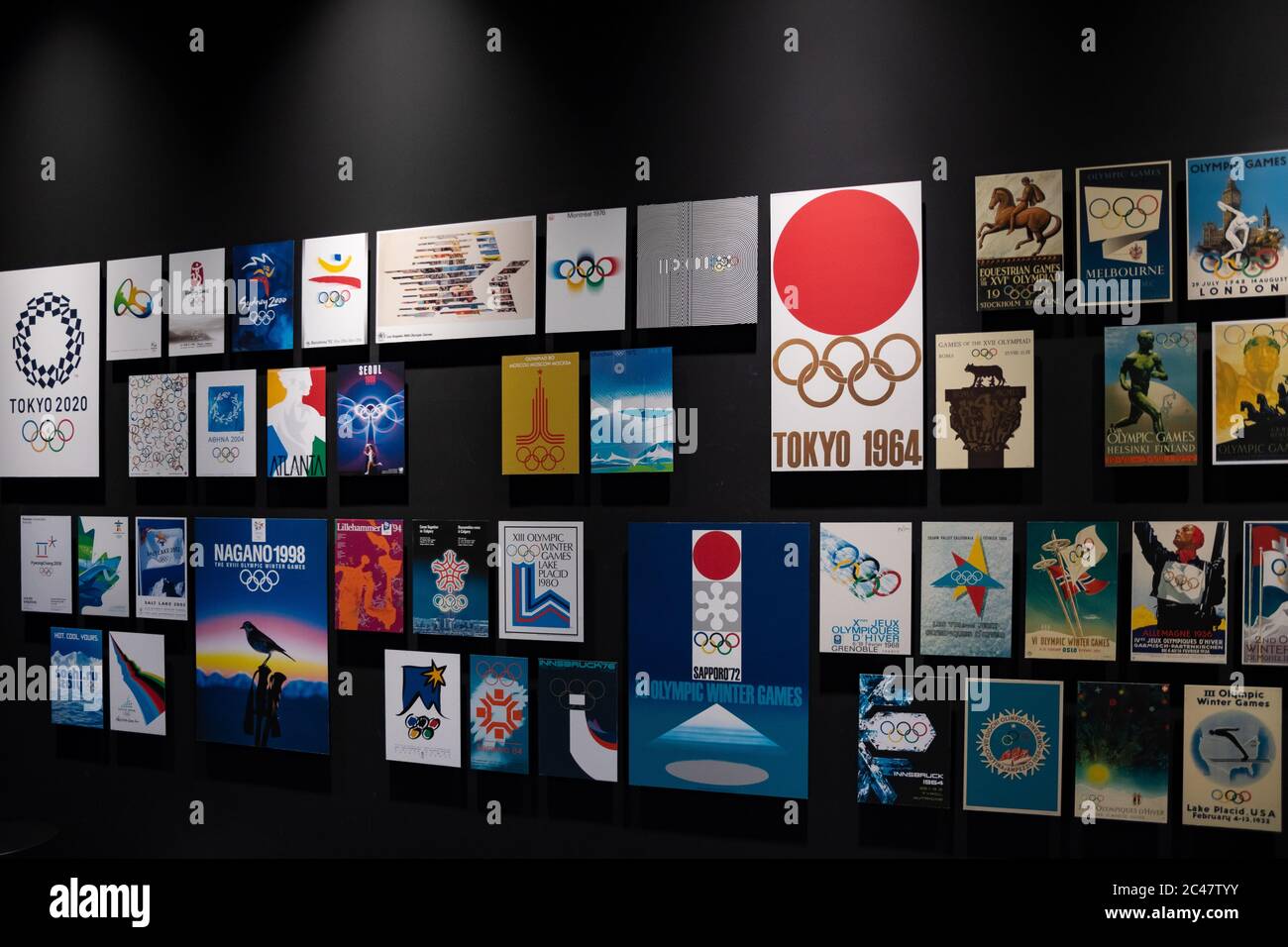 Olympic poster collection exhibition at Japan Olympic Museum. Tokyo ...