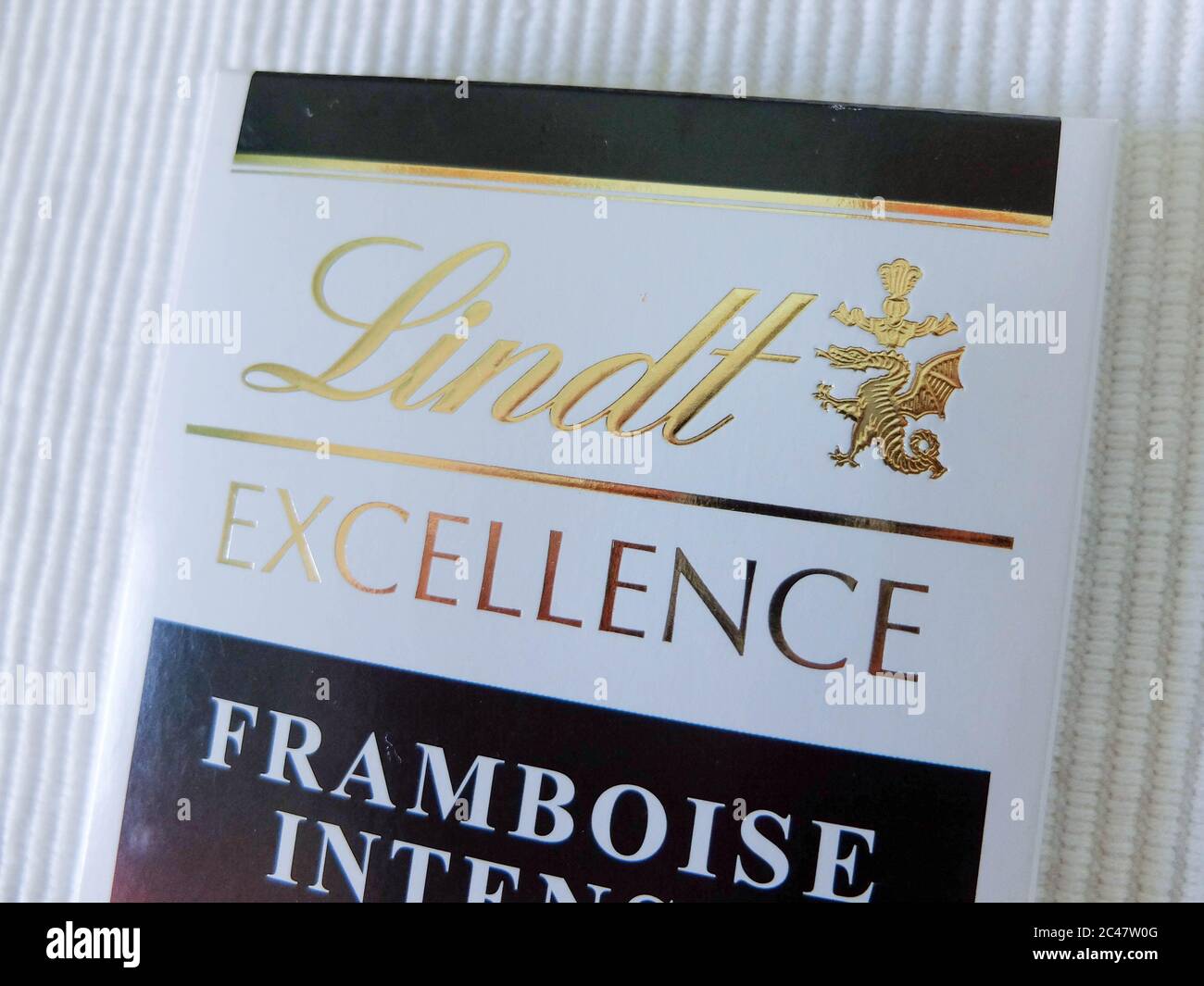 Lindt chocolate bar, packaging. Lindt is a brand of luxury and quality ...