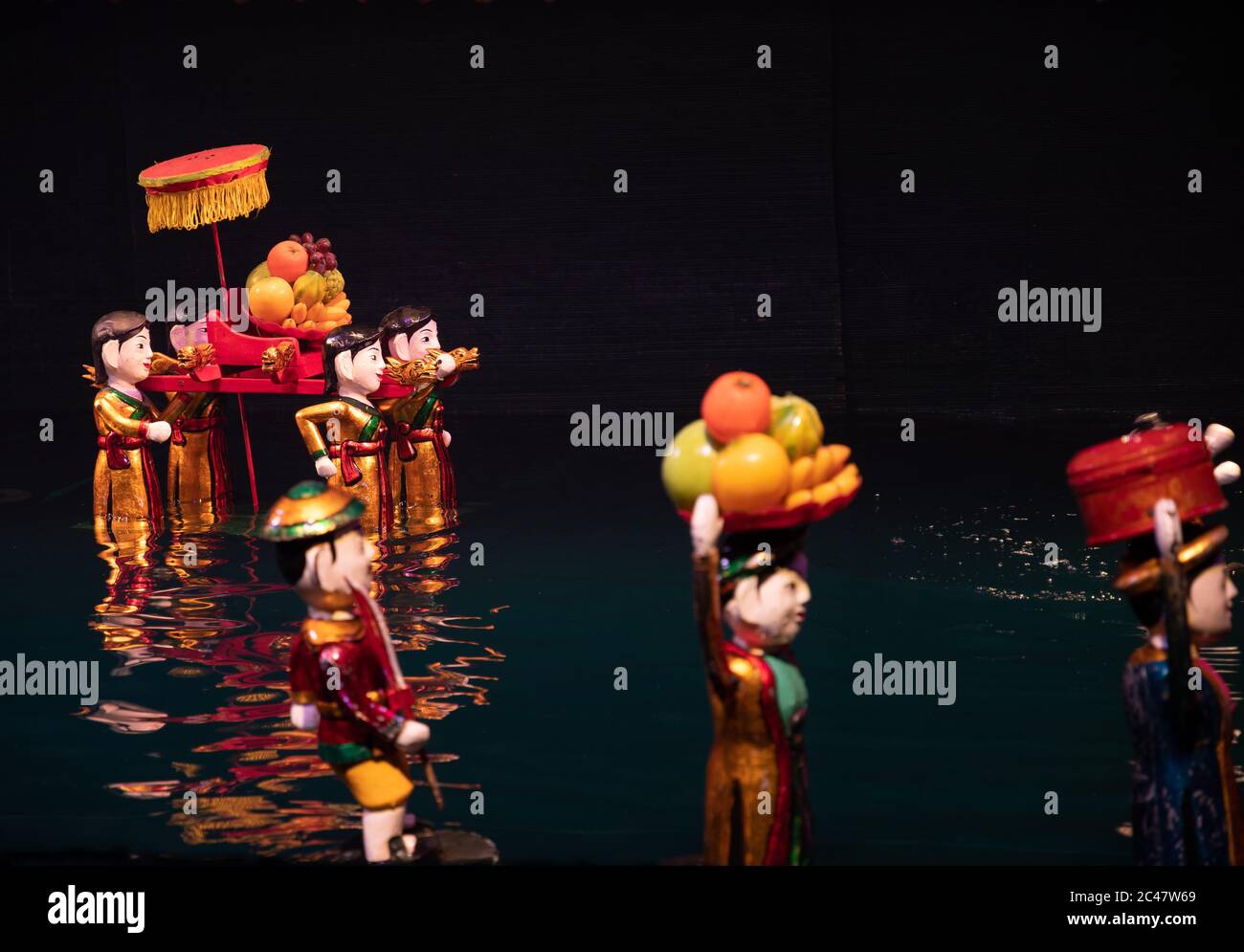 Traditional Water Puppet show performed at Thang Long Theatre. Hanoi ...