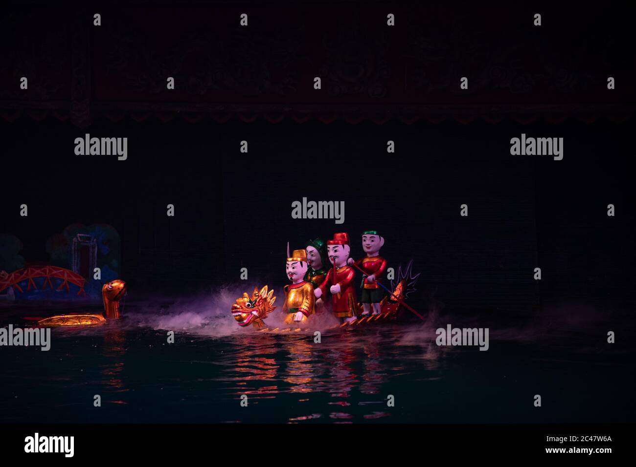 Traditional Water Puppet show performed at Thang Long Theatre. Hanoi ...