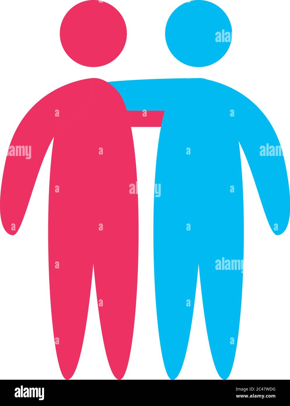 Avatars persons friends hugging flat style icon design of friendship ...