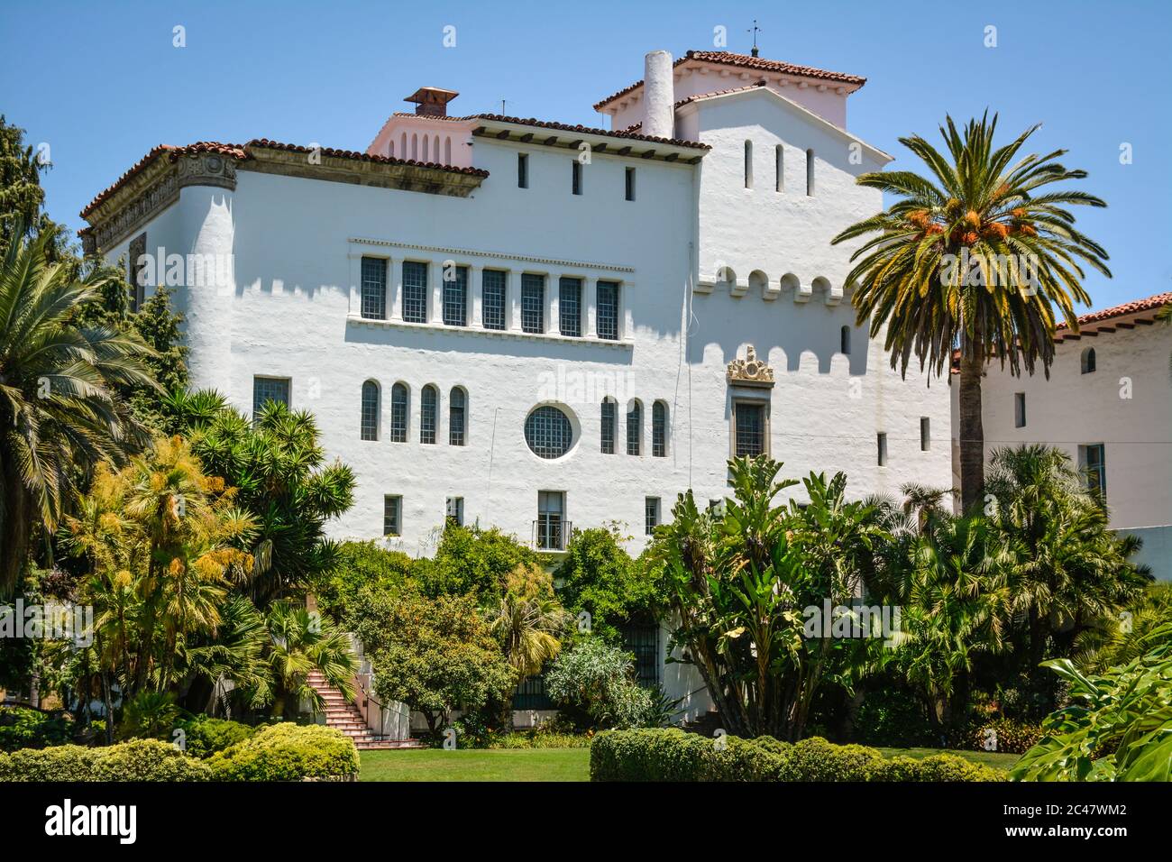 In the sunken garden area behind the Santa Barbara County Courthouse ...
